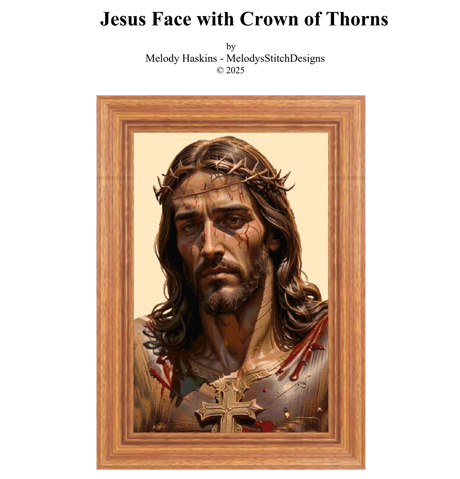 Jesus Cross Stitch Pattern: Christ With Crown of Thorns (pattern Keeper ...