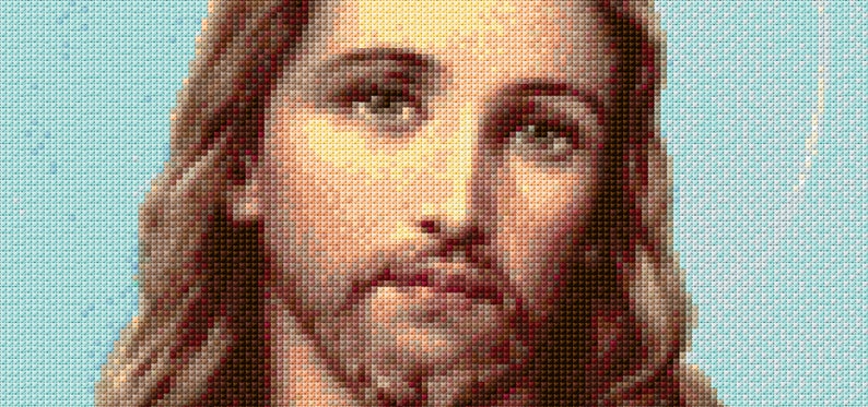 Sacred Heart of Jesus Cross Stitch Pattern: Large Complex Chart ...