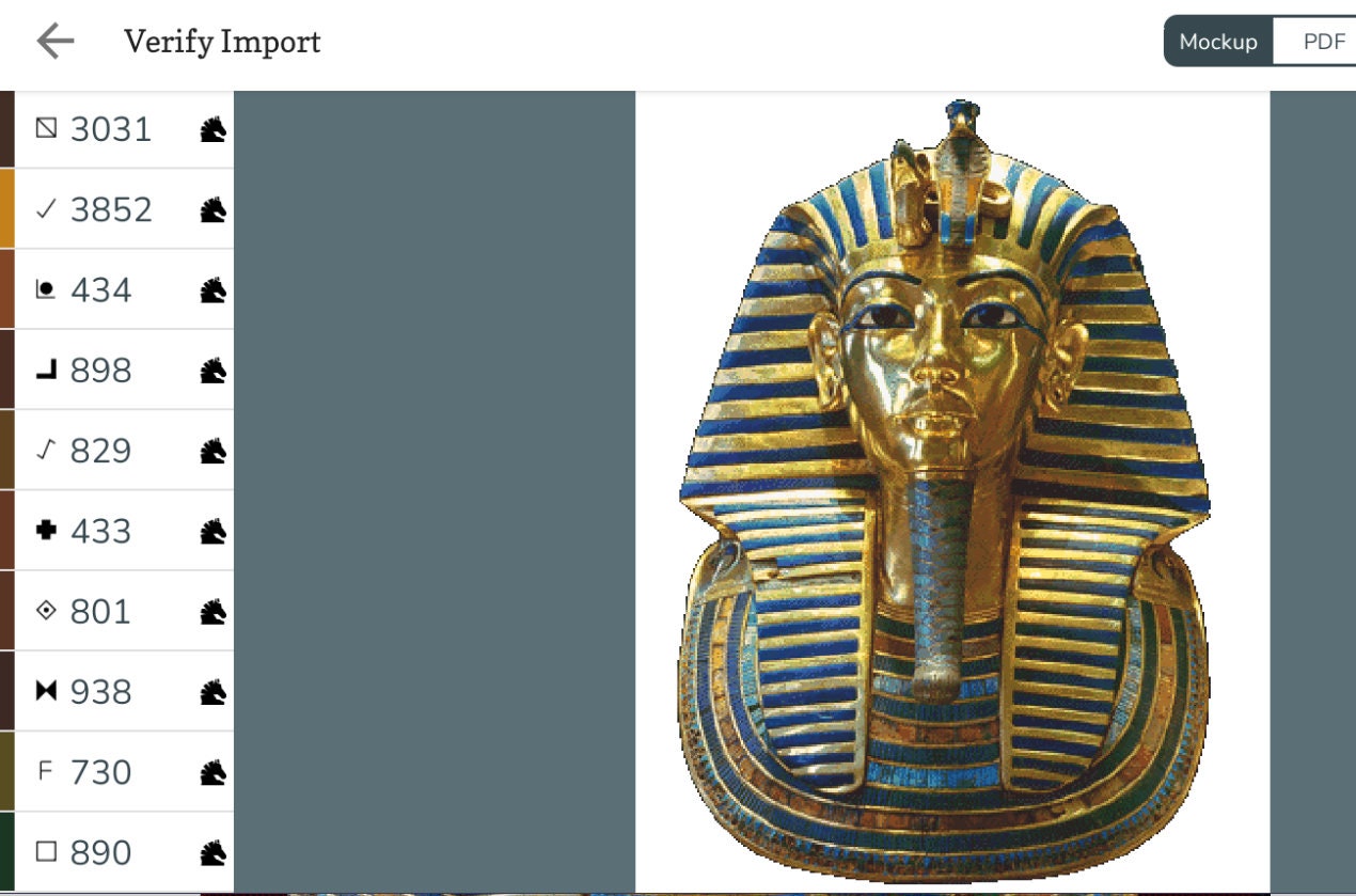 Tutankhamun Cross Stitch Pattern Young Egyptian Pharoah - Full Pattern ...