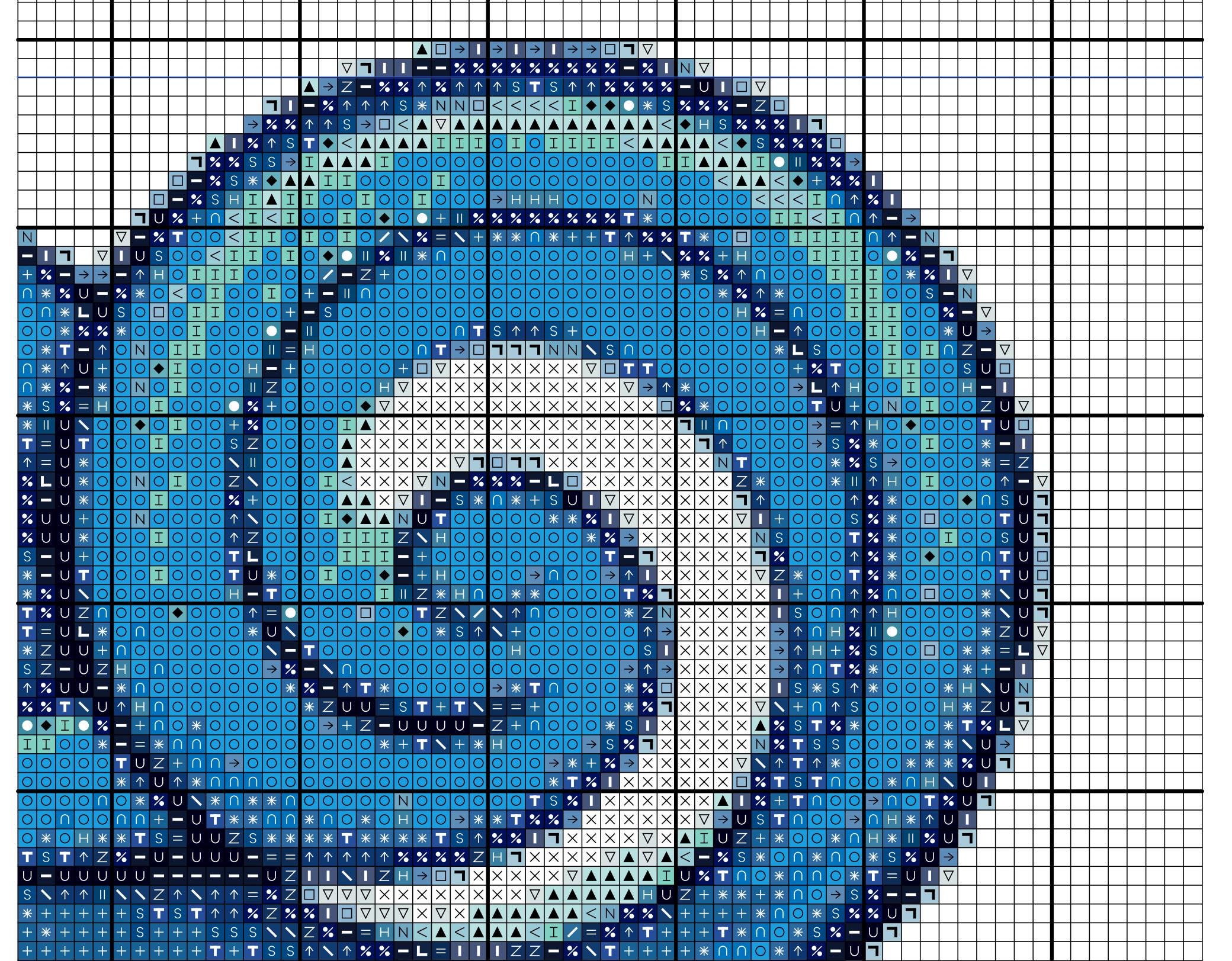 Celtic Cat Cross Stitch Pattern: Delft Blue Large Design (digital ...