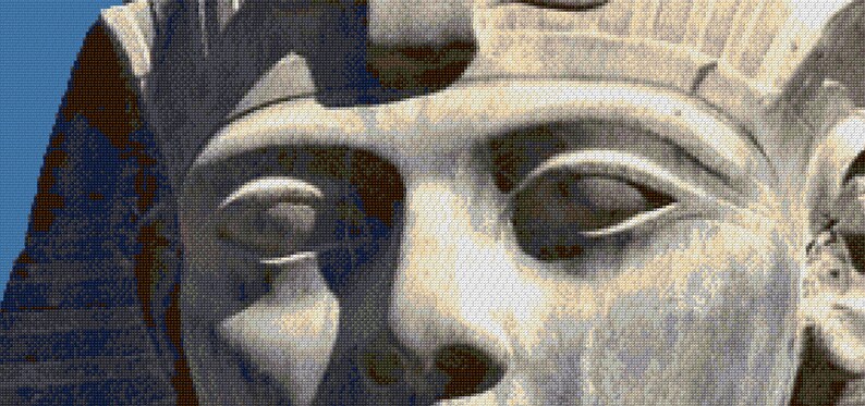 Egyptian Pharoah Ramses II Stone Statue Sculpture Cross Stitch Pattern Photo Large Pattern ...