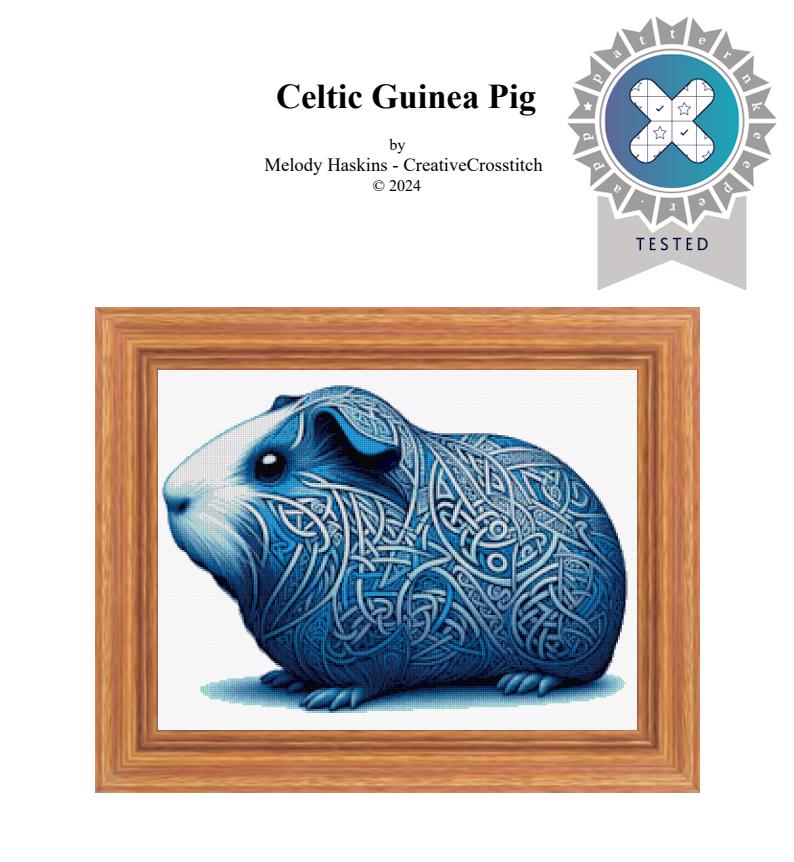 Celtic Delft Blue Guinea Pig Cross Stitch Pattern 250 X 188 - Pattern ...