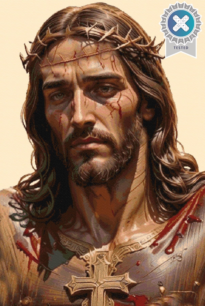 Jesus Cross Stitch Pattern: Christ With Crown of Thorns (pattern Keeper ...