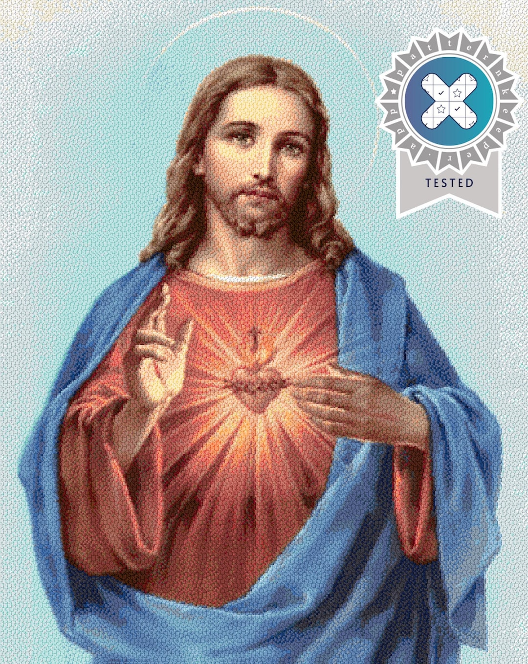Sacred Heart of Jesus Cross Stitch Pattern: Large Complex Chart ...