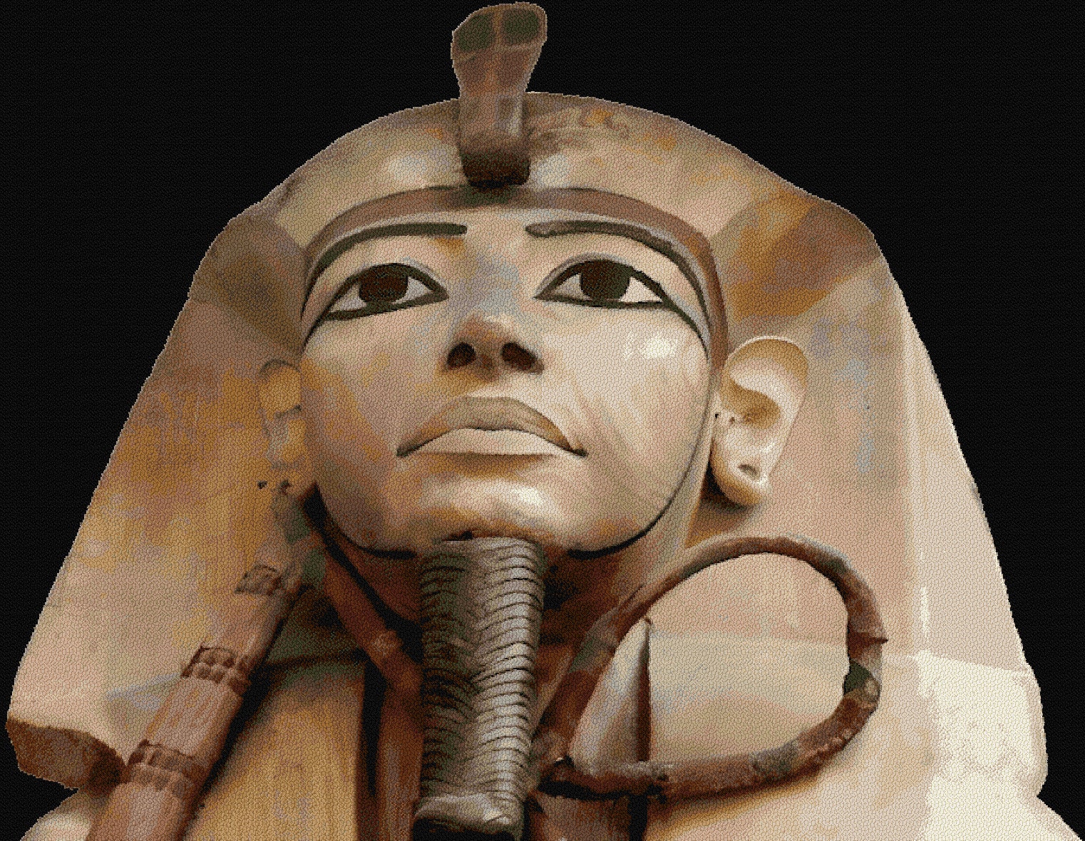 Egyptian Pharoah Ramses II Cross Stitch Pattern of Wooden Mask From Coffin, Pattern Keeper ...