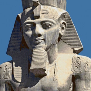 Egyptian Pharoah Ramses II Stone Statue Sculpture Cross Stitch Pattern Photo Large Pattern ...