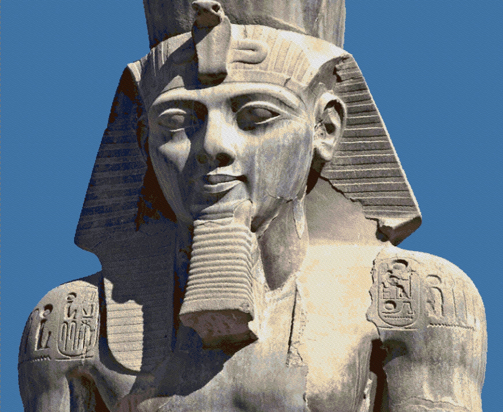 Egyptian Pharoah Ramses II Stone Statue Sculpture Cross Stitch Pattern ...