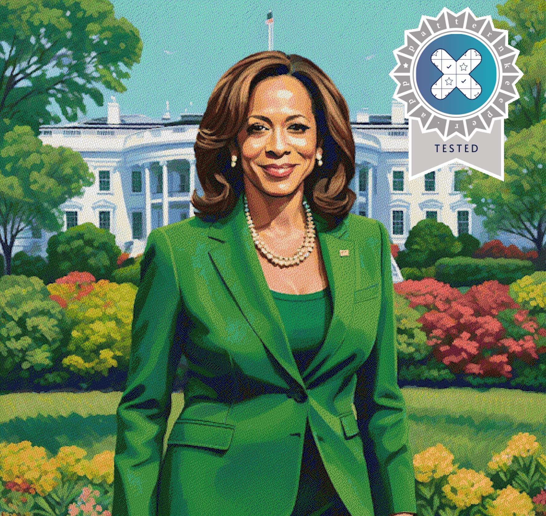 Kamala Harris at the White House Cross Stitch Pattern, Inc Full Pattern ...