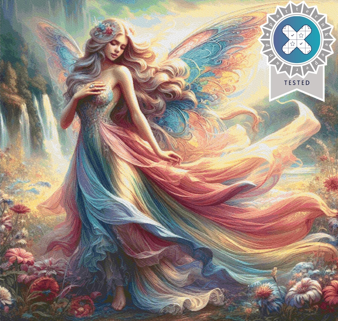 Rainbow Fairy Cross Stitch Pattern: Detailed Full Coverage (PDF Pattern ...