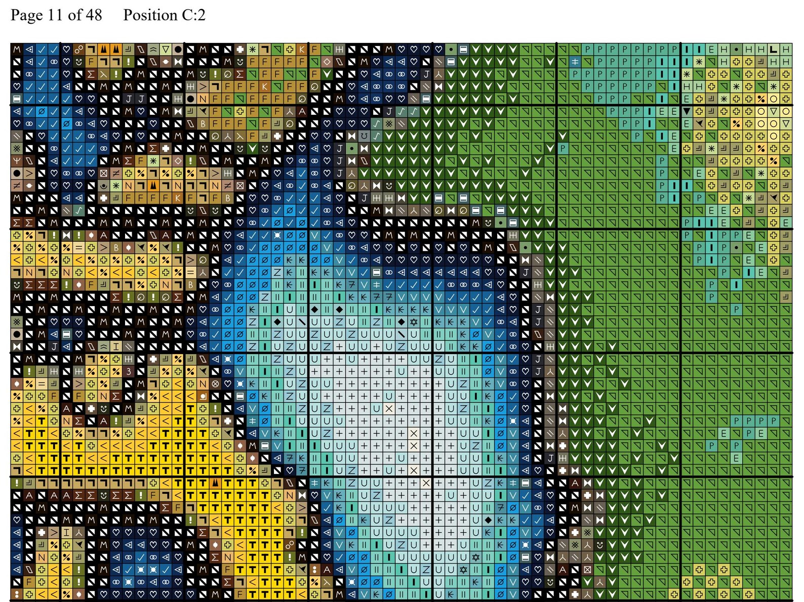 World Map Cross Stitch Pattern: Robinson Projection (digital Download ...
