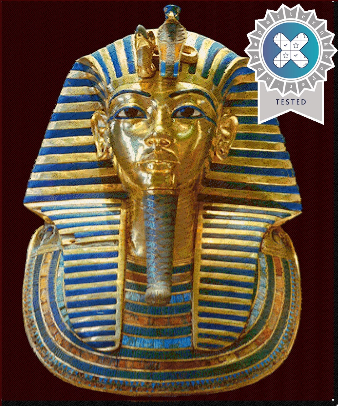 Tutankhamun Cross Stitch Pattern Young Egyptian Pharoah - Full Pattern Keeper File Included ...