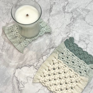 Macrame Mug Rugs, Boho Coasters, Coffee Mug, Plant and Candle Coasters ...