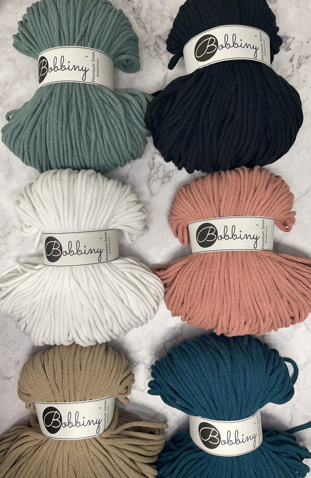 BOBBINY 5mm Braided Cord Chunky Yarn Macrame Cord Cotton - Etsy