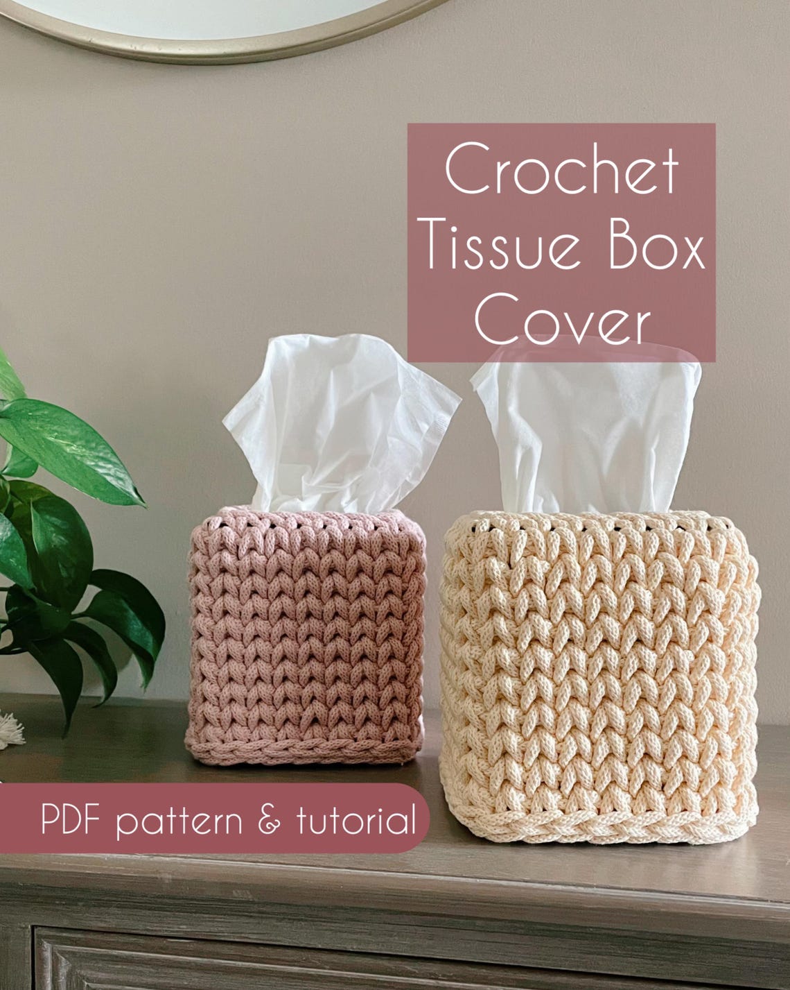 Crochet Tissue Box Cover PDF Pattern & Video Tutorial | Easy DIY Home ...