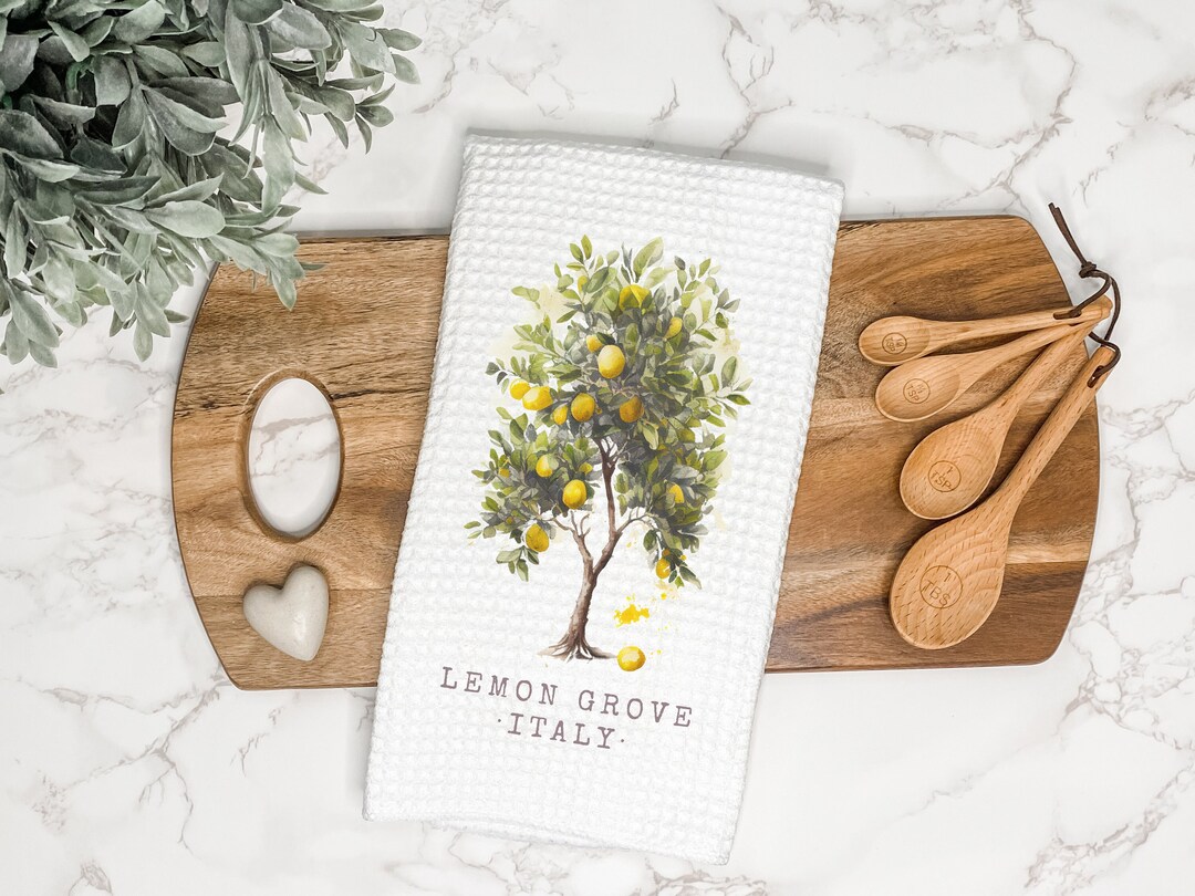 Beautiful Lemon Tree Kitchen Towel | Lemon Decor | Summer Kitchen Towel ...