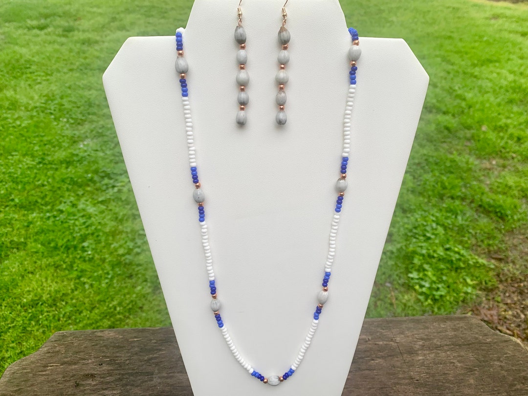 Authentic Cherokee "peace & Healing" Corn Bead Necklace (earrings Sold ...