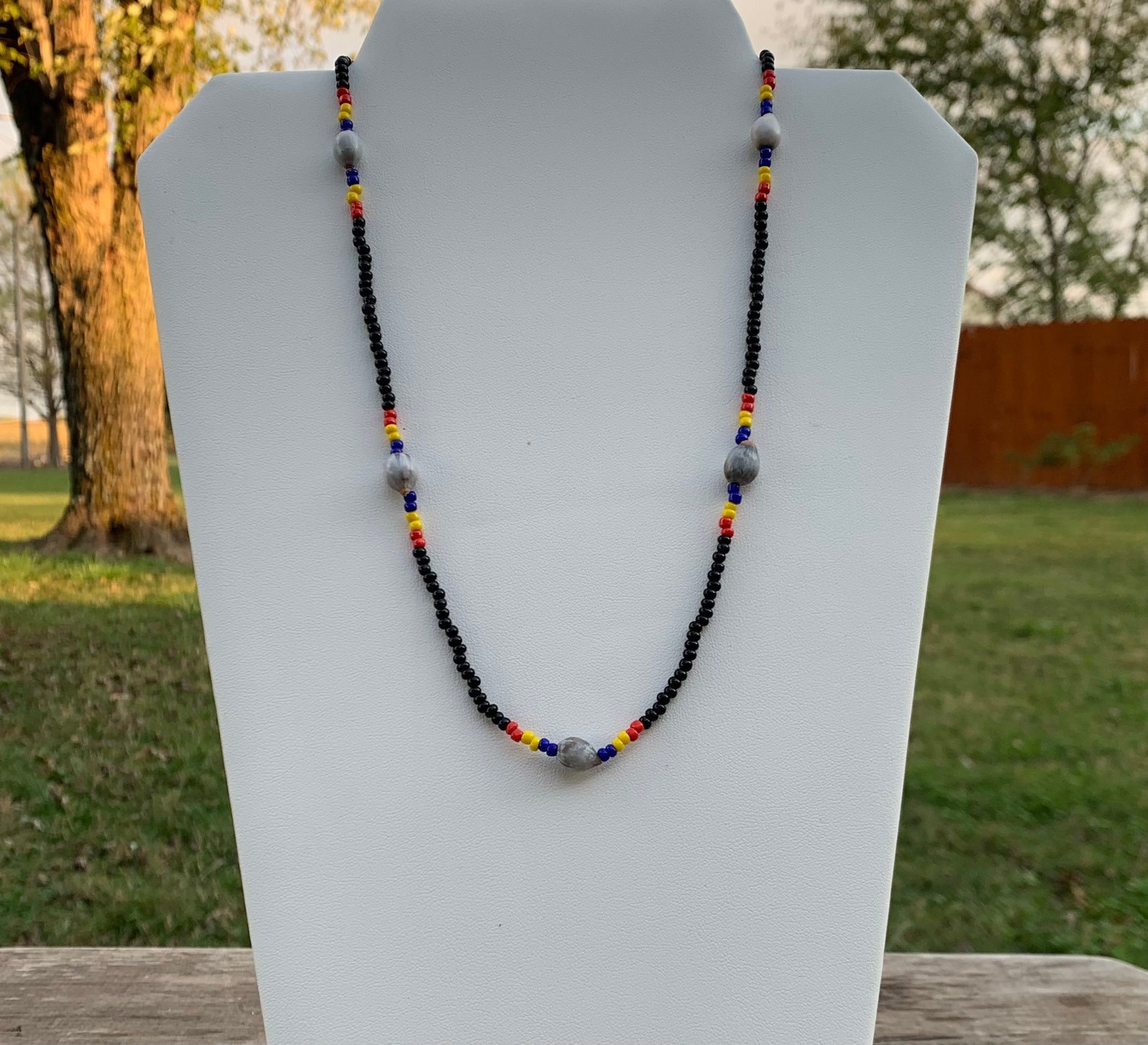 Authentic Cherokee Corn Bead Necklace in Colors of the Four - Etsy
