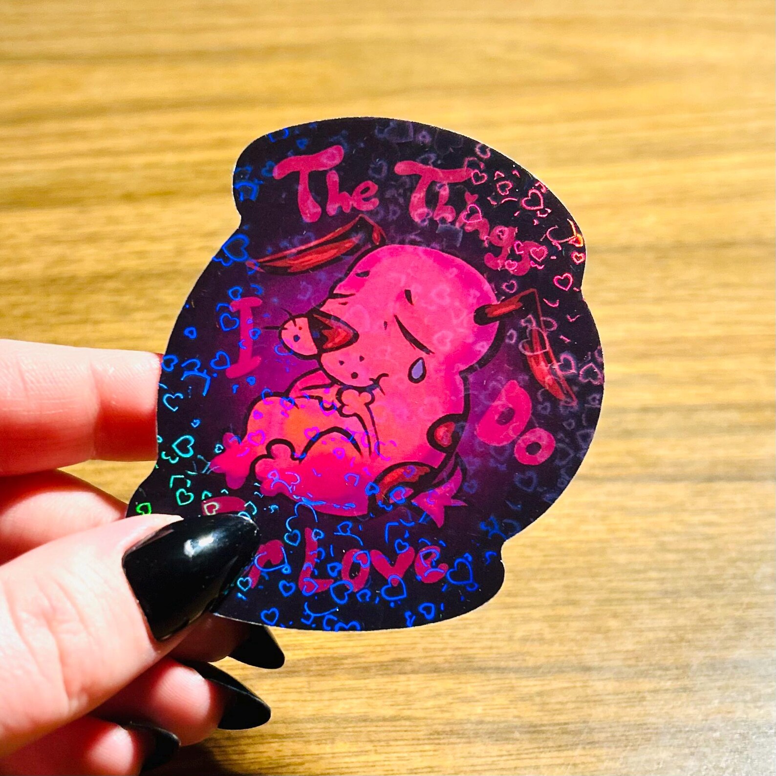 Courageous Dog HOLO HEART STICKER - Etsy