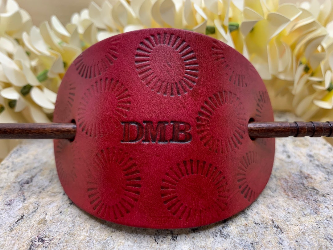 BOGO Handmade Personalized Leather Hair Stick Barrette Pink Stamped ...