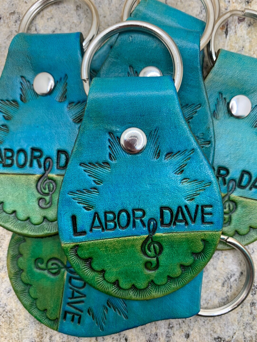Handmade "labor Dave" Leather Keychain | Key Fob | Stamped | Vegtan ...