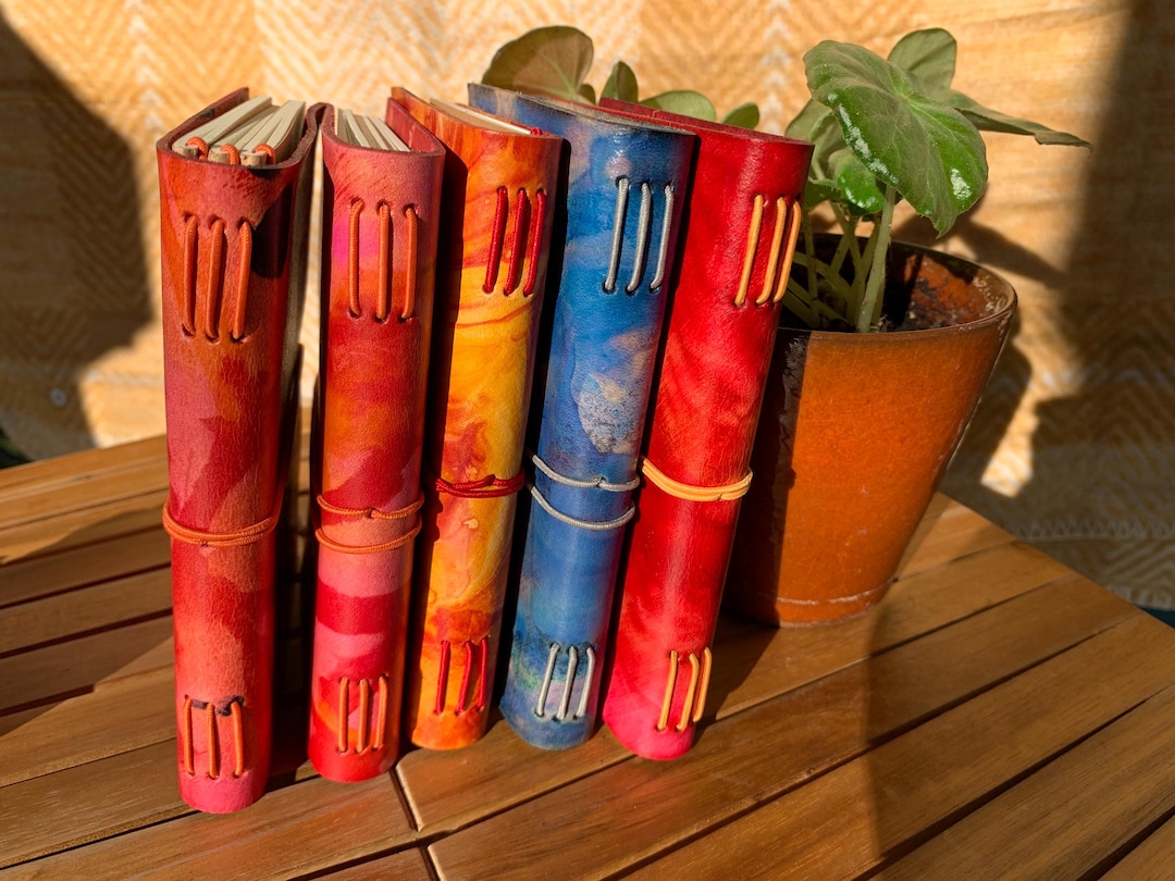 Leather Journal, Notebook, Diary, Sketchbook - Fancy Color Options ...
