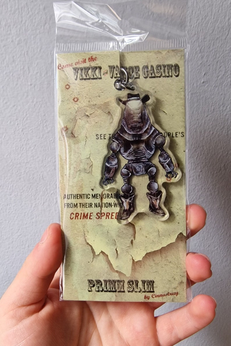 Fallout New Vegas Keychain Double-sided Primm Slim Robco Protectron ...