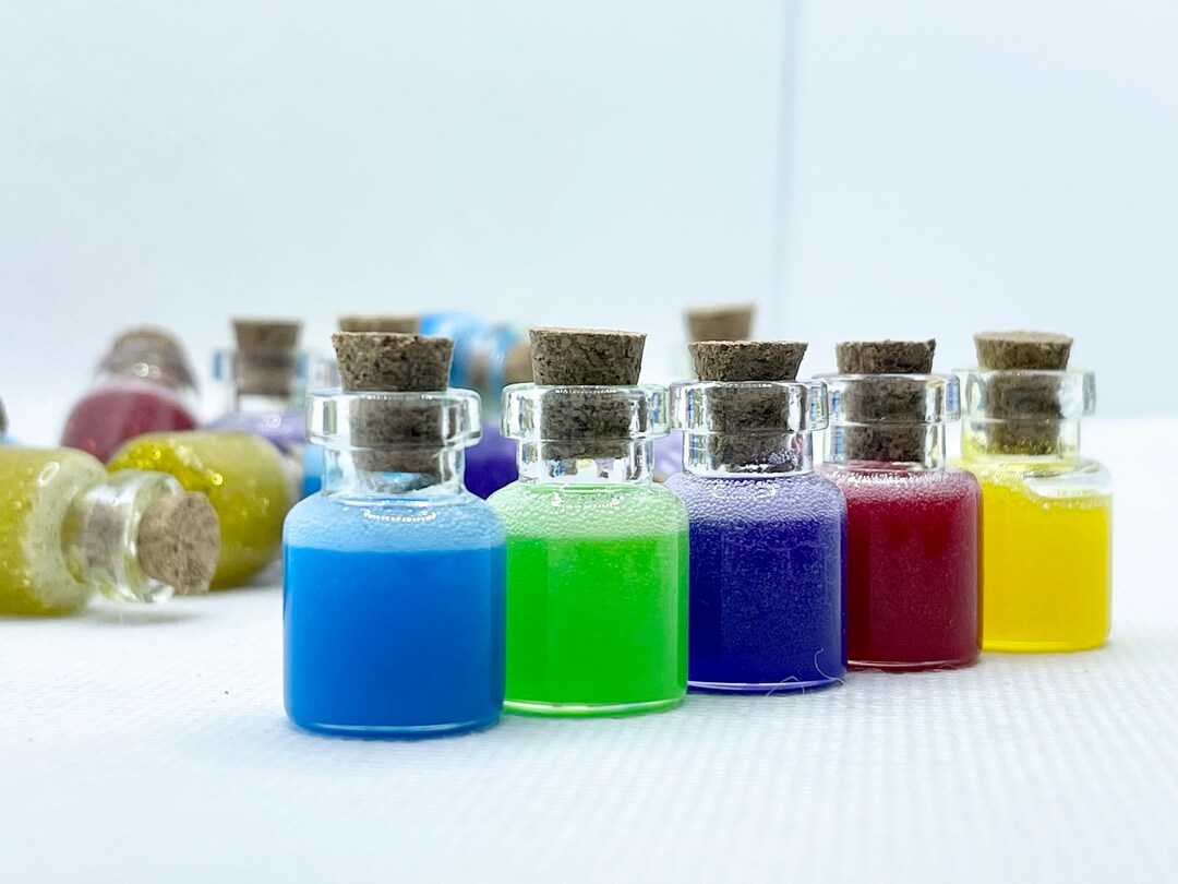 Set of 5, Miniature Potion Bottles, Potion Bottles, RPG Décor ...
