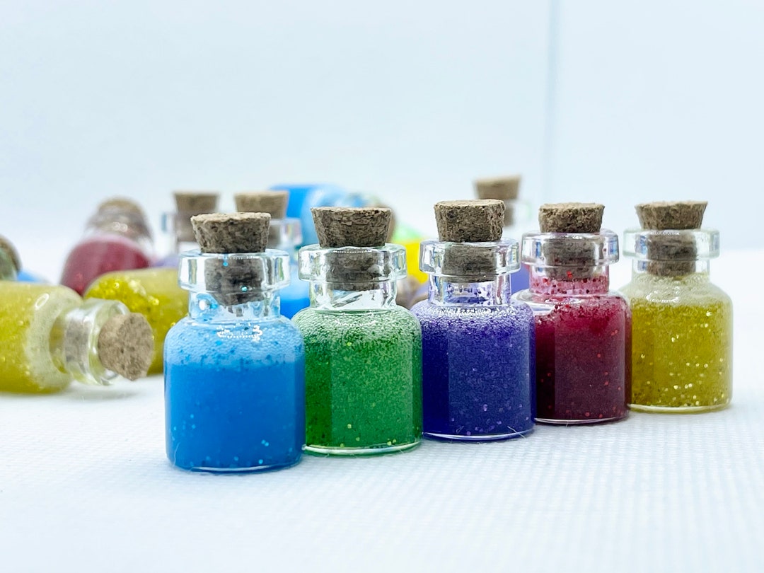 Set of 5, Miniature GLITTER Potion Bottles, Potion Bottles, RPG Décor ...