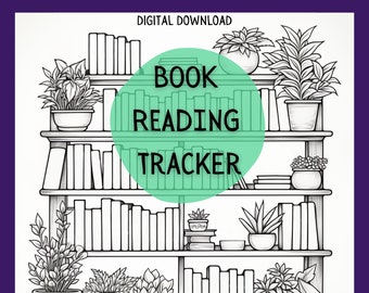 Book Reading Tracker: Bookshelf Coloring Page (PDF & PNG) - Etsy