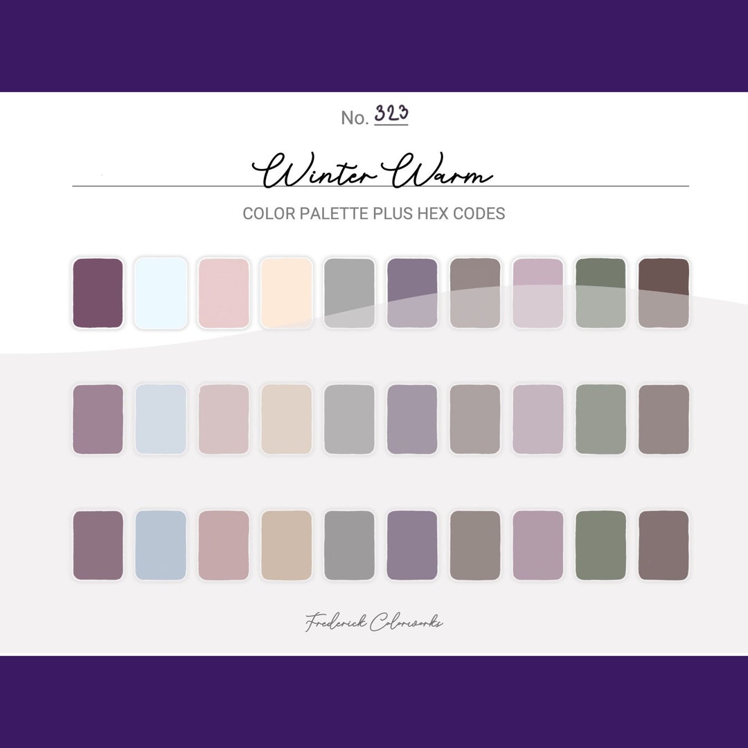 Warm Winter Procreate Color Palette: 30 Swatches + Hex Codes (digital ...