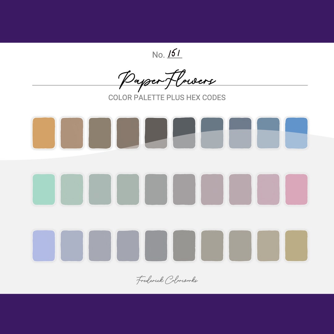 Paper Flowers Color Scheme Procreate 30 Color Palette Swatches Hex Codes Pdf Swatch Jpeg