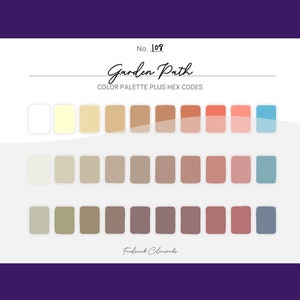 Garden Path Color Scheme - Procreate 30 Color Palette Swatches + Hex ...