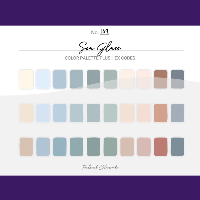 Sea Glass Color Scheme Procreate 30 Color Palette Swatches Hex Codes Pdf Swatch Jpeg Png