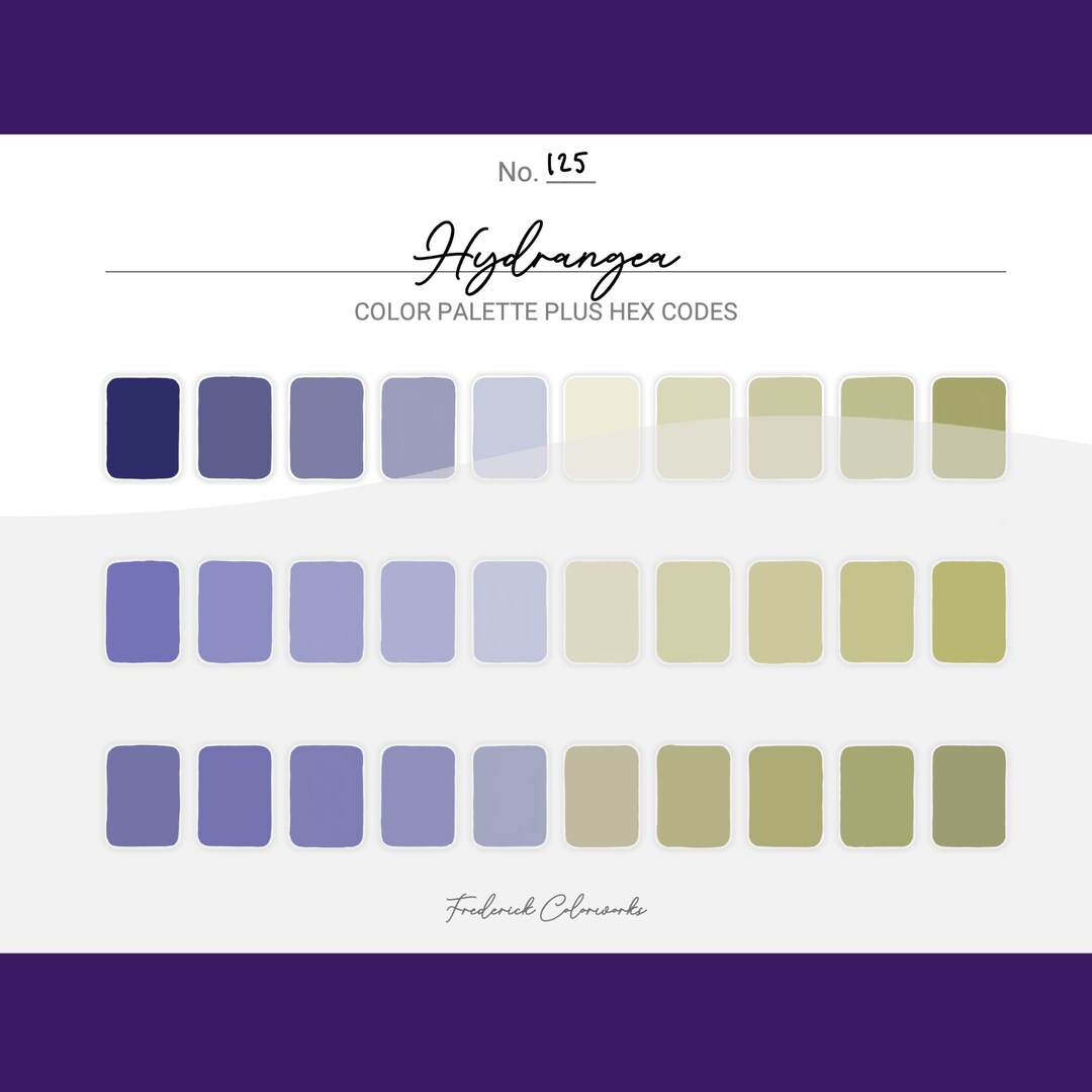 Hydrangea Dual Tone Color Scheme - Procreate 30 Color Palette Swatches ...