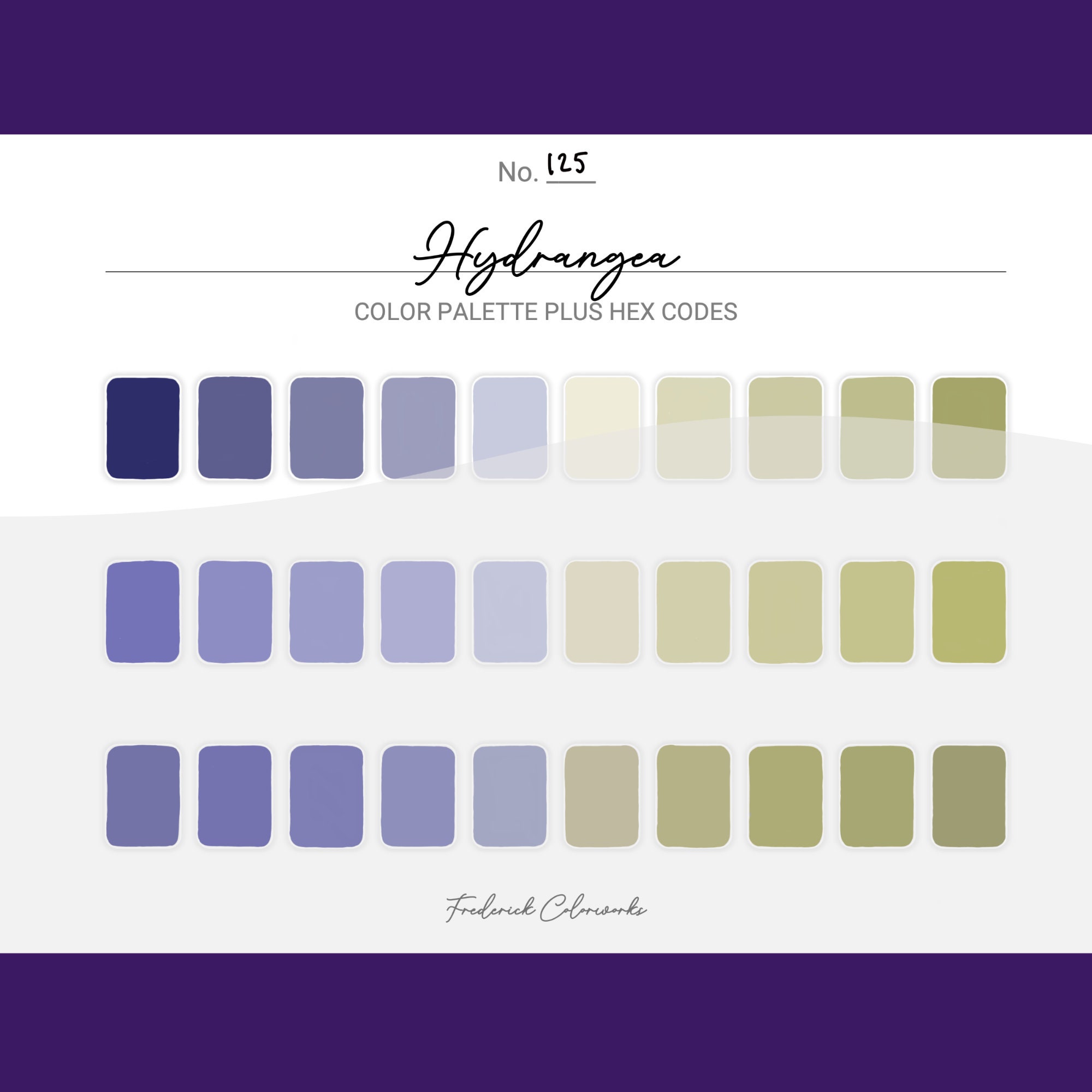 Hydrangea Dual Tone Color Scheme - Procreate 30 Color Palette Swatches ...