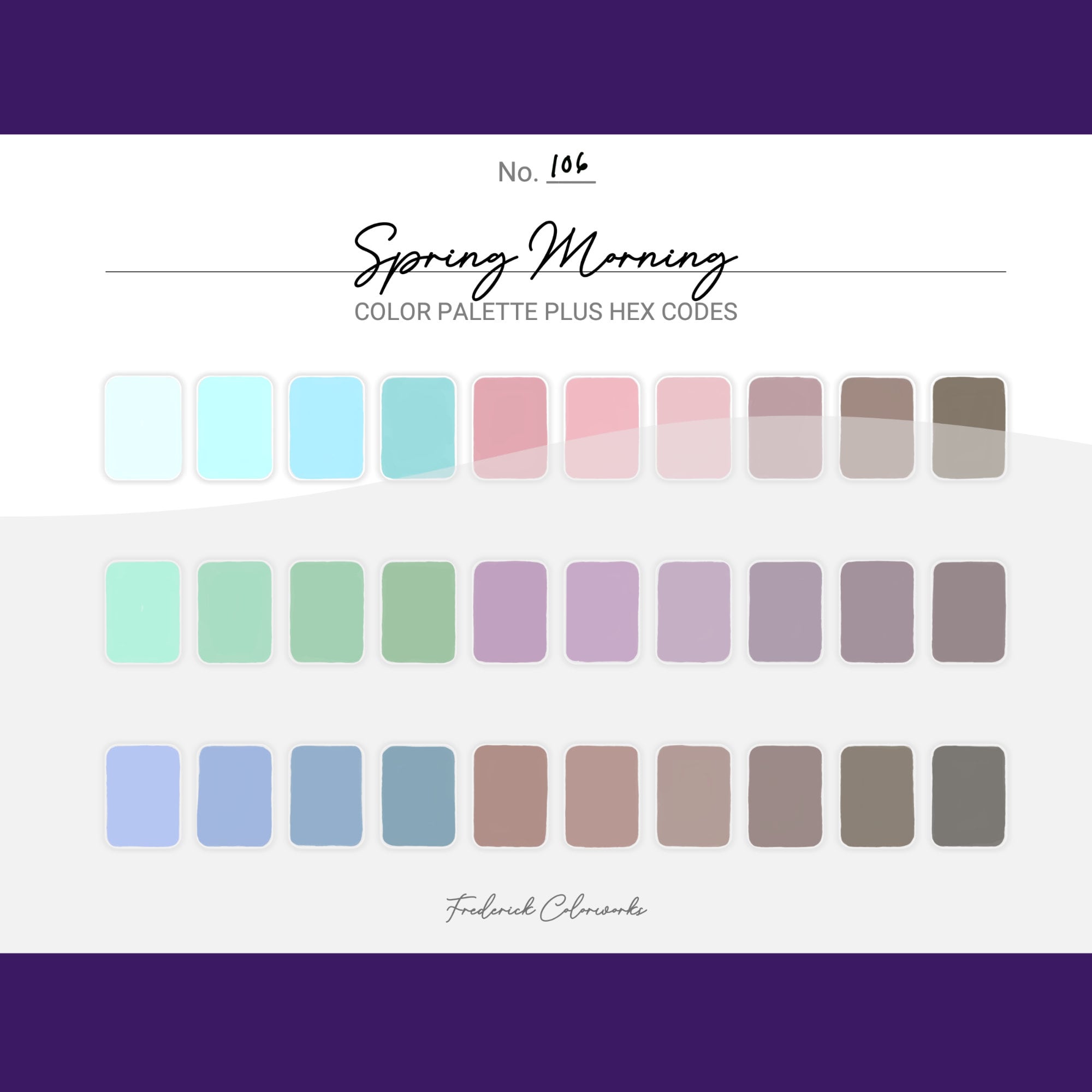 Spring Morning Color Scheme Procreate 30 Color Palette Swatches Hex ...