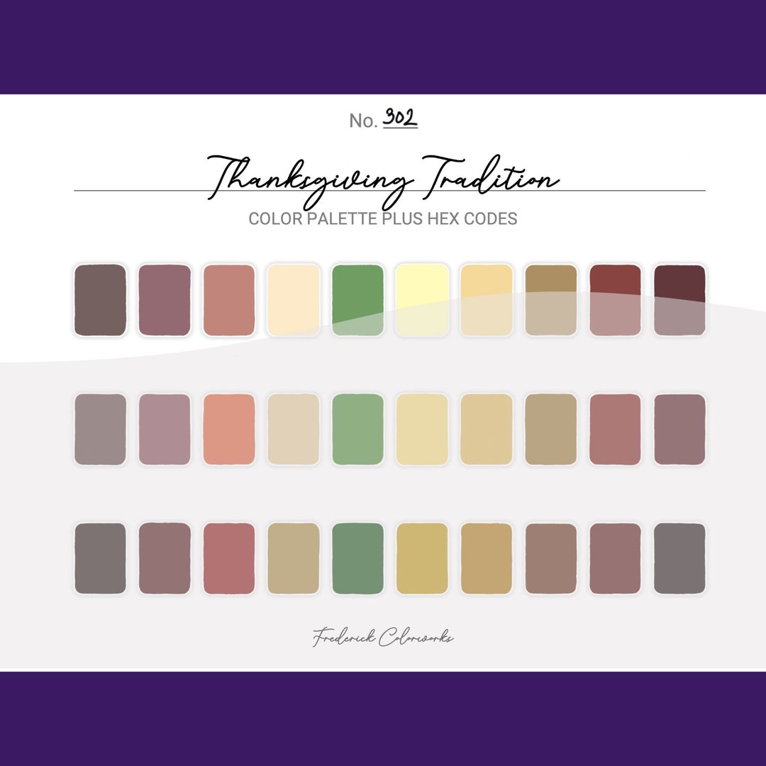 Traditional Thanksgiving Color Palette - Procreate 30 Color Palette ...