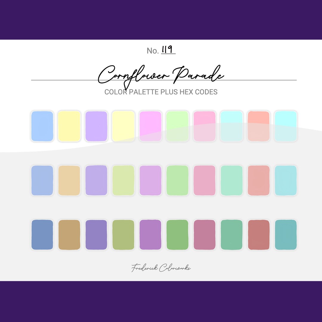 Cornflower Parade Color Scheme - Procreate 30 Color Palette Swatches ...