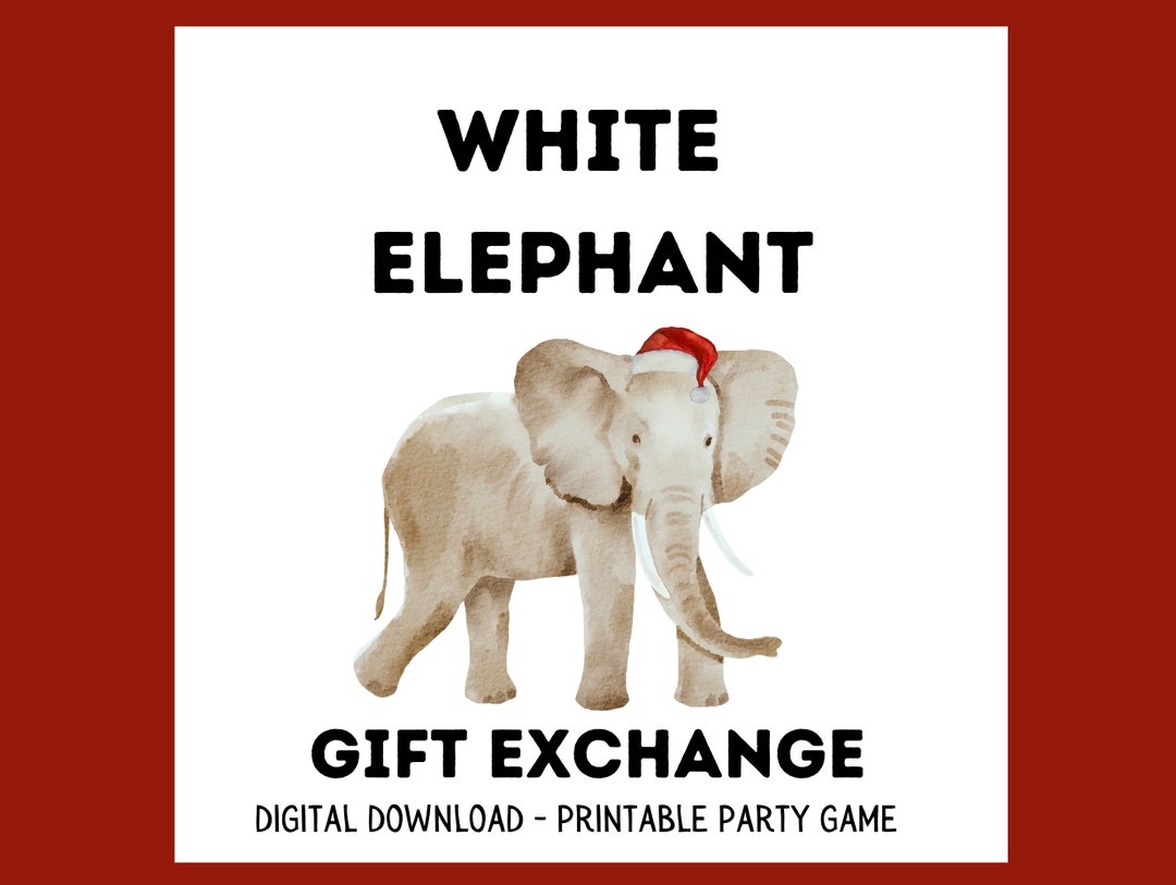 White Elephant Gift Exchange Game: Christmas Office Party (printable ...