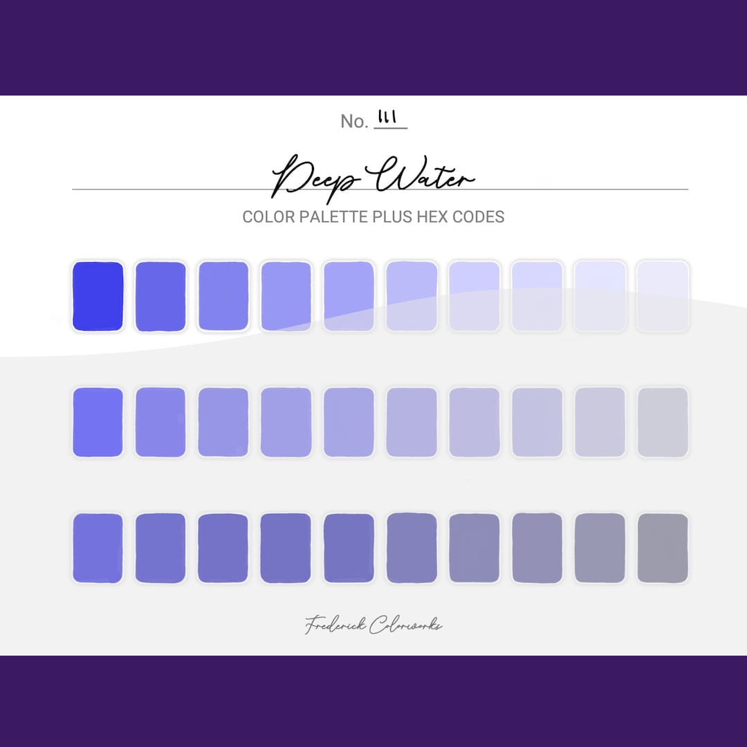 Deep Water Color Scheme - Procreate 30 Color Palette Swatches + Hex ...