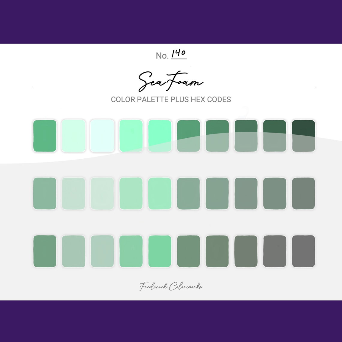 Sea Foam Color Scheme Procreate 30 Color Palette Swatches Hex Codes PDF ...