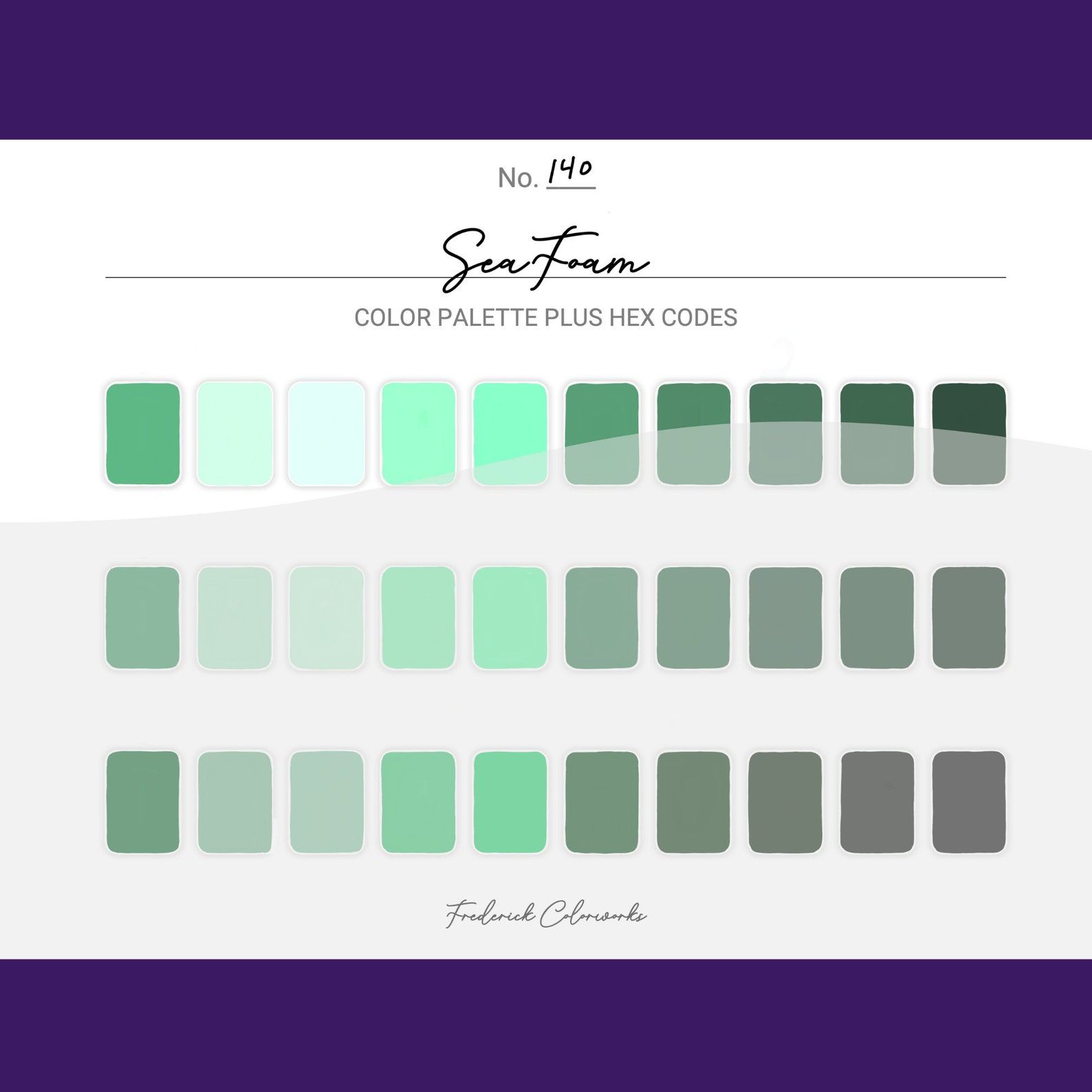 Sea Foam Color Scheme Procreate 30 Color Palette Swatches Hex Codes PDF ...
