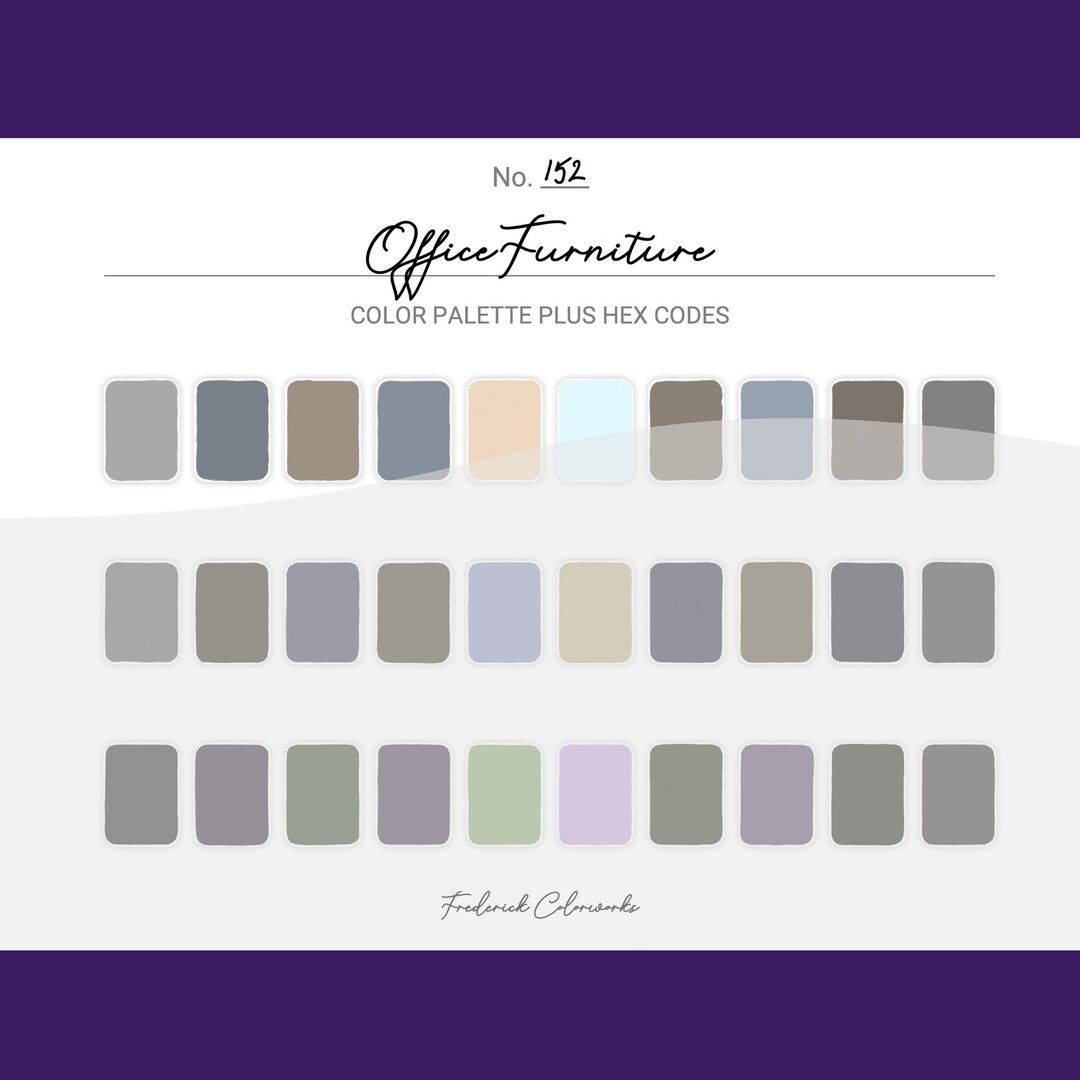 Office Furniture Color Scheme - Procreate 30 Color Palette Swatches ...