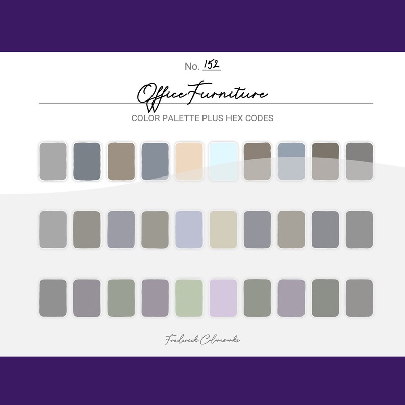 Office Furniture Color Scheme - Procreate 30 Color Palette Swatches ...
