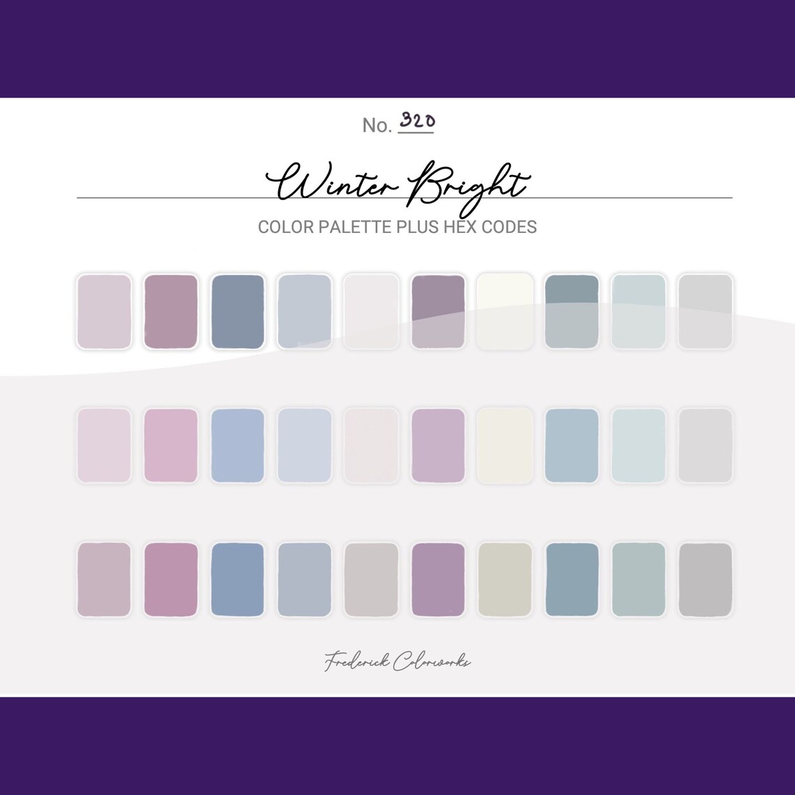 Bright Winter Color Scheme - Procreate 30 Color Palette Swatches + Hex ...