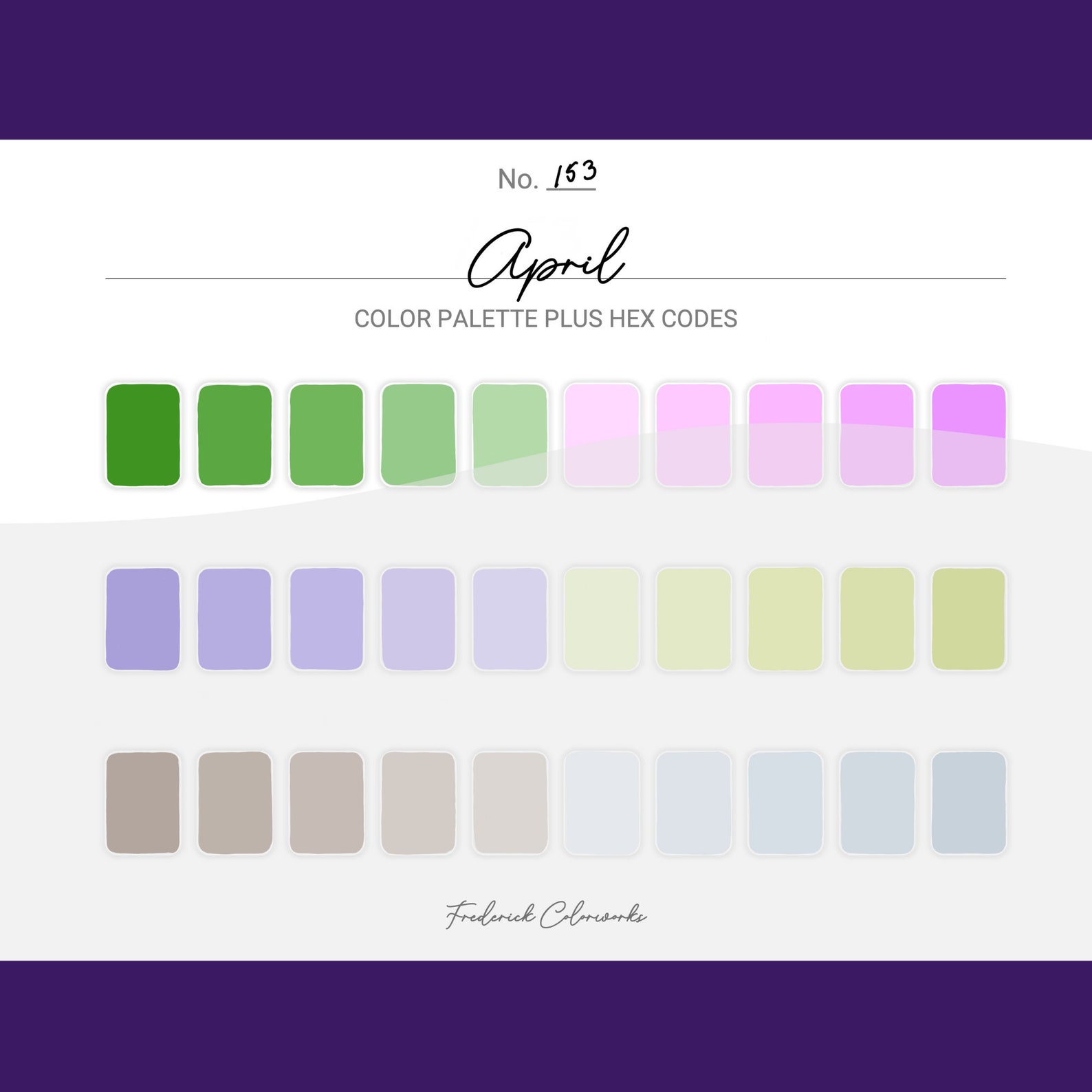 April Color Scheme - Procreate 30 Color Palette Swatches + Hex Codes ...