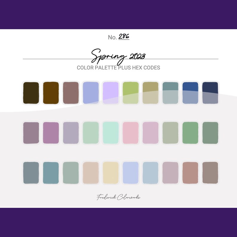 Spring 2023 Color Scheme Procreate 30 Color Palette Swatches Hex Codes ...