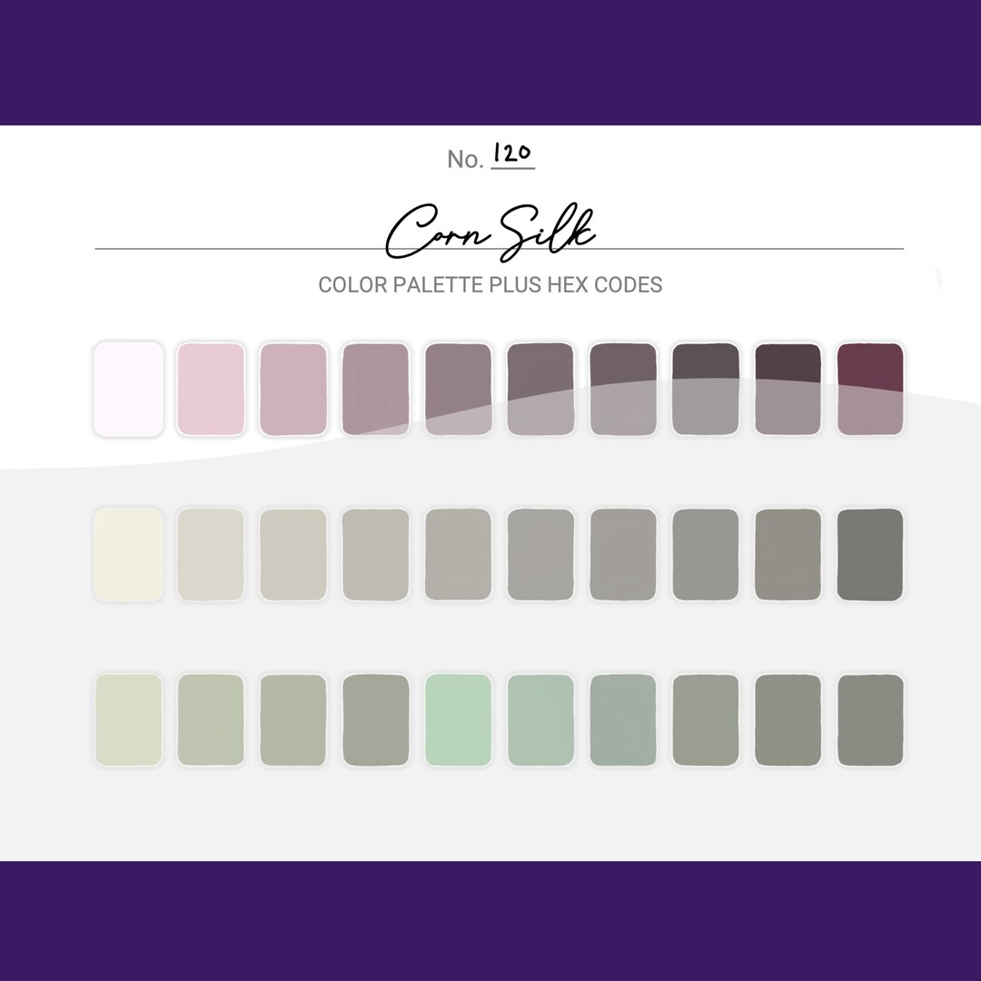 Corn Silk Color Palette: 30 Procreate Swatches + HEX Codes (digital ...