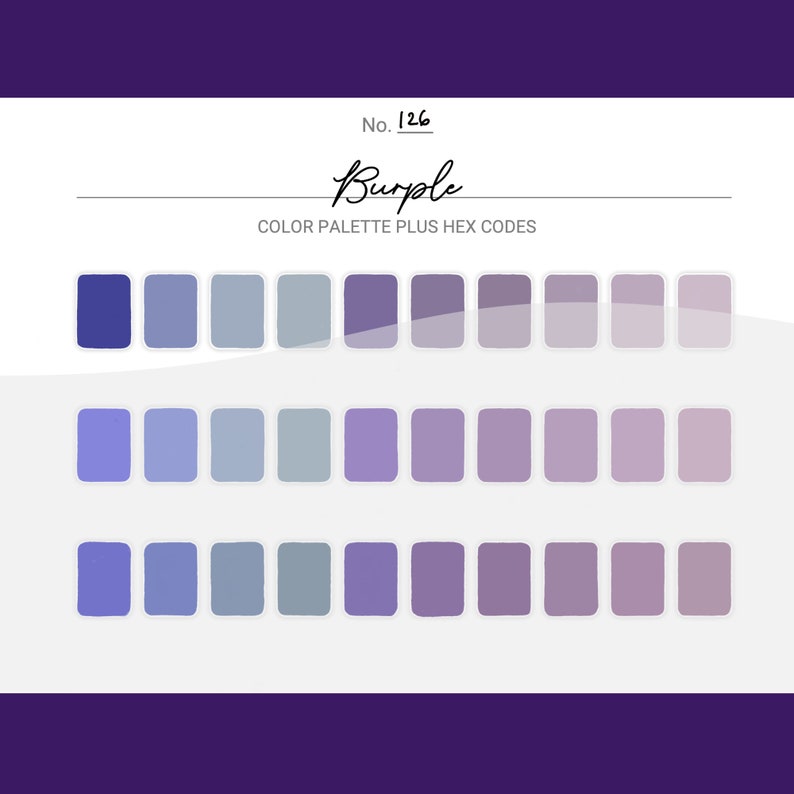 Burple Procreate Color Palette: 30 Blue-purple Swatches (digital ...