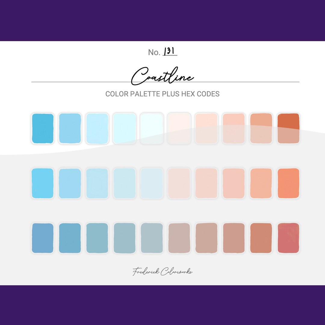 Schéma de couleurs du littoral Procreate 30 Palette de couleurs Nuances ...